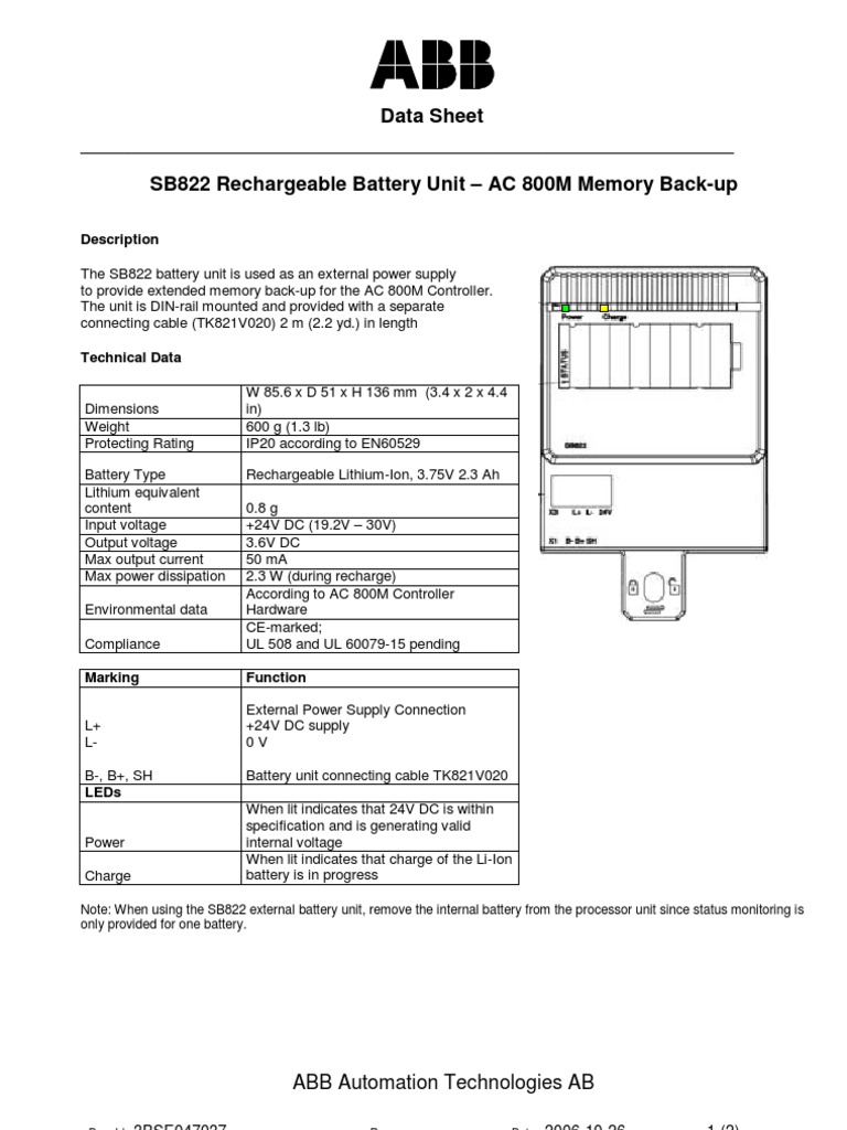 3 Bse 047037 SB822 Rechargeable Battery Unit | PDF | Rechargeable ...