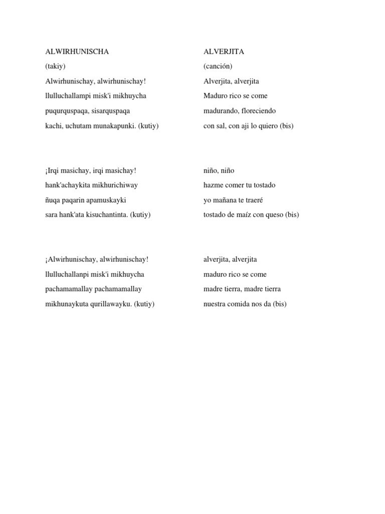 Cancion en Quechua | PDF