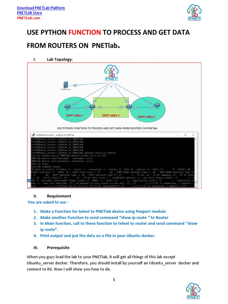 Use Python FUNCTION To Get and Process Data From Routers of PNETlab ...