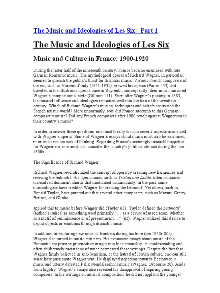 The Music and Ideologies of Les Six | PDF | Classical Music | Music Theory