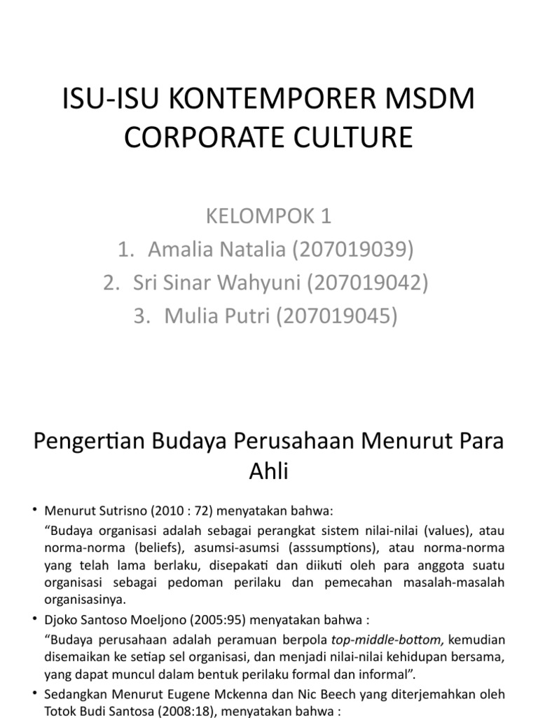 Kel 1 Isu-Isu Kontemporer MSDM 1 | PDF