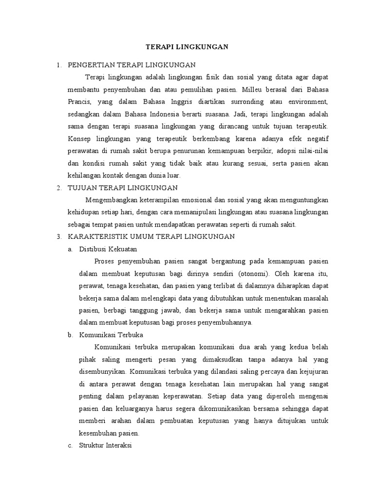 Terapi Lingkungan | PDF