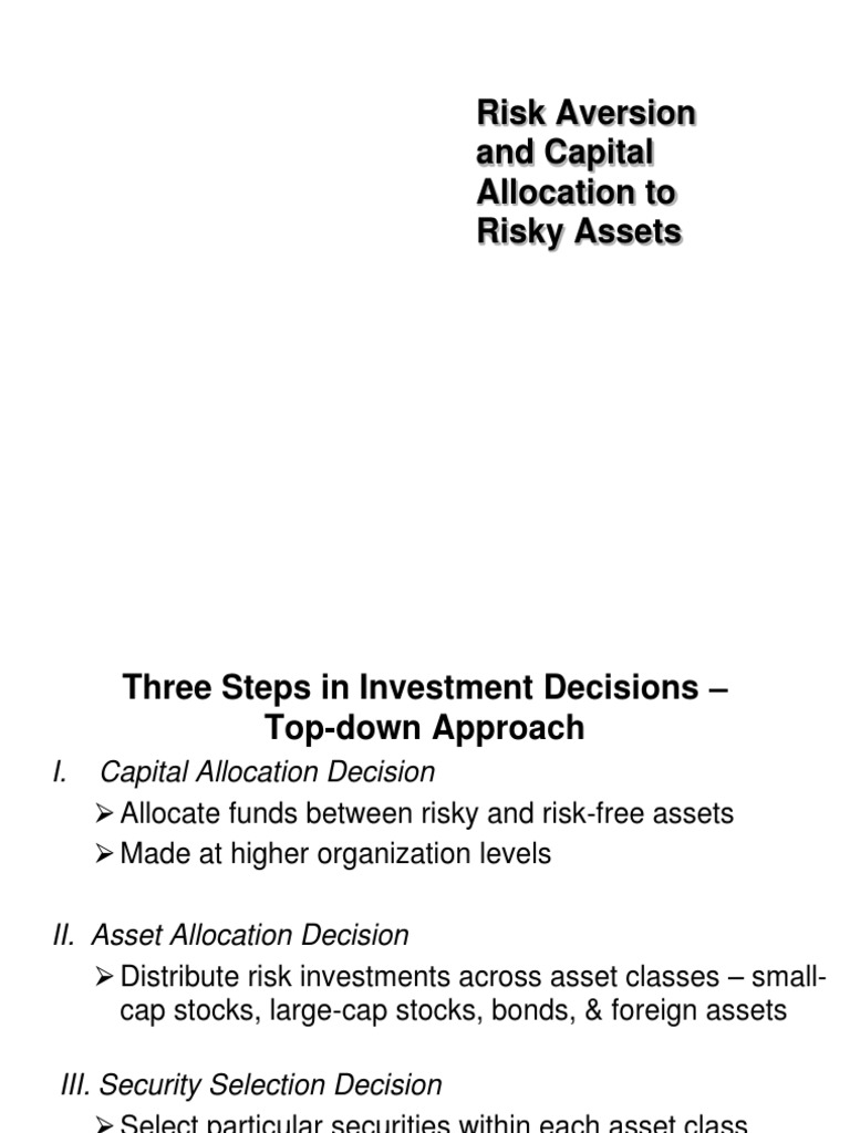 Risk Aversion and Capital Allocation To Risky Assets | PDF | Bonds ...