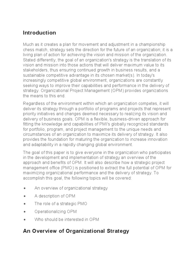 Opm Project | PDF | Strategic Management | Project Management
