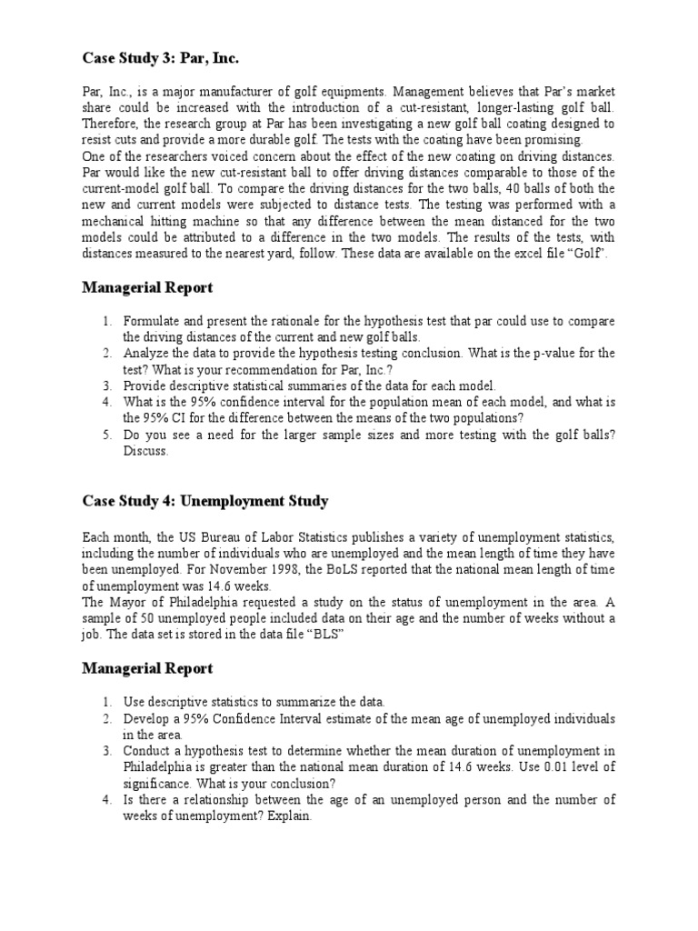 Case Study 3: Par, Inc | PDF | Statistics | Confidence Interval