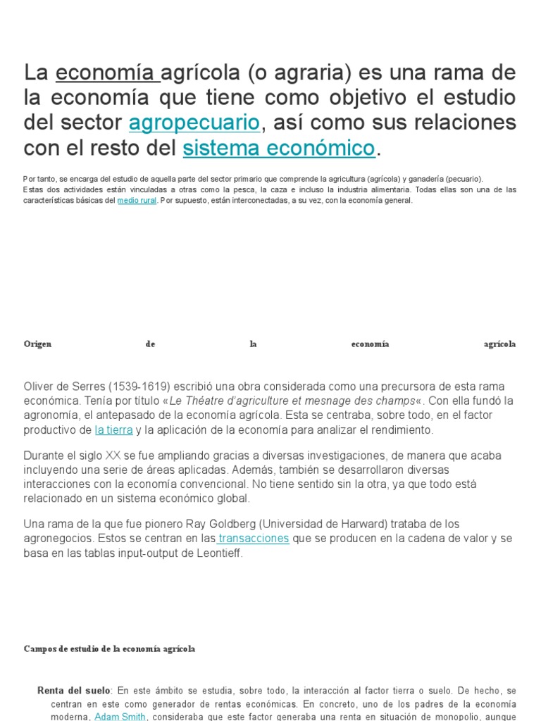 Economia Agraria | PDF | Mercado de agricultores | economía agrícola