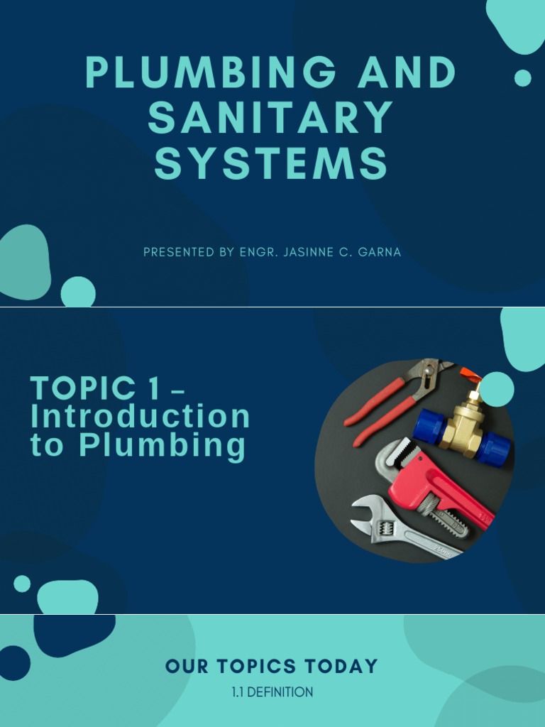 Plumbing and Sanitary Systems Topic 1 Module 1 Lecture | Download Free ...