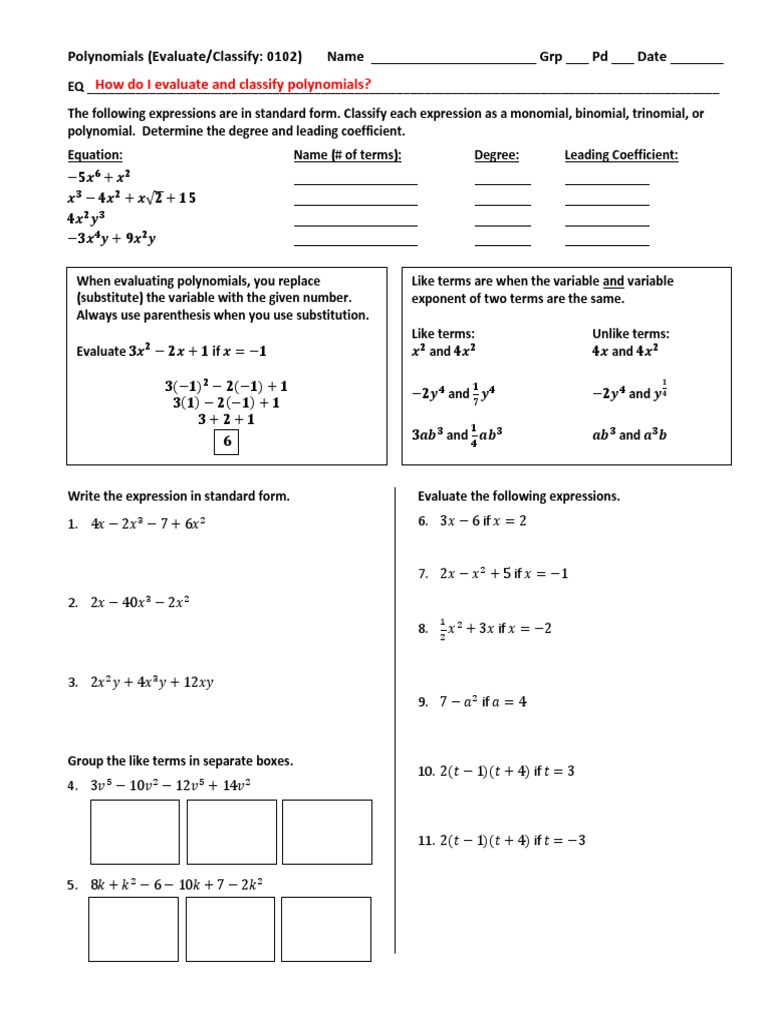 0102 Evaluate and Classify Polynomials | PDF | Algorithms | Mathematics Of Computing