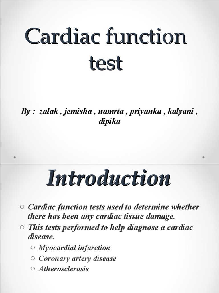 Cardiac Function Test 2018 | PDF | High Density Lipoprotein | Lactate ...