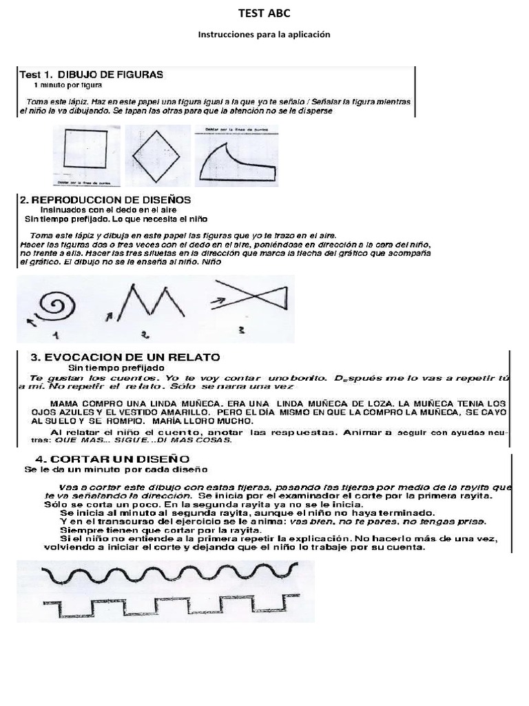 TEST ABC (Instruciones para Aplicaciòn) | PDF
