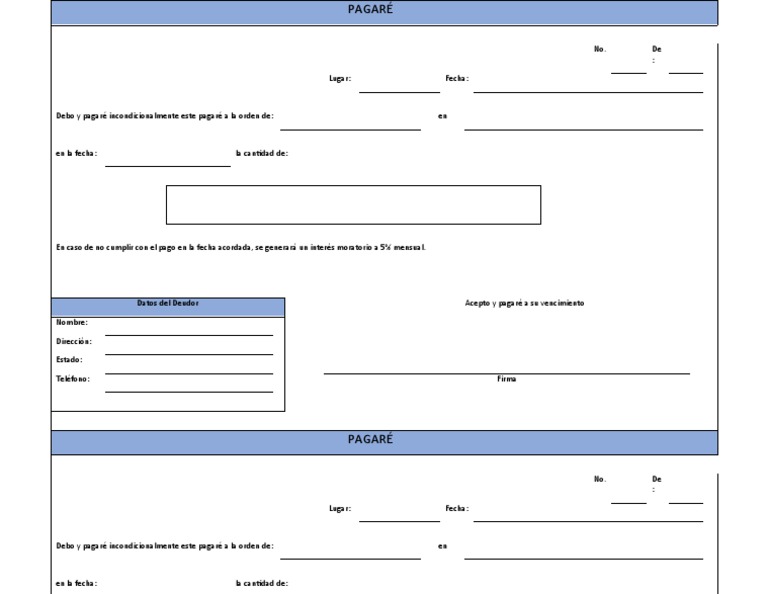 Formato de Pagare Word | PDF