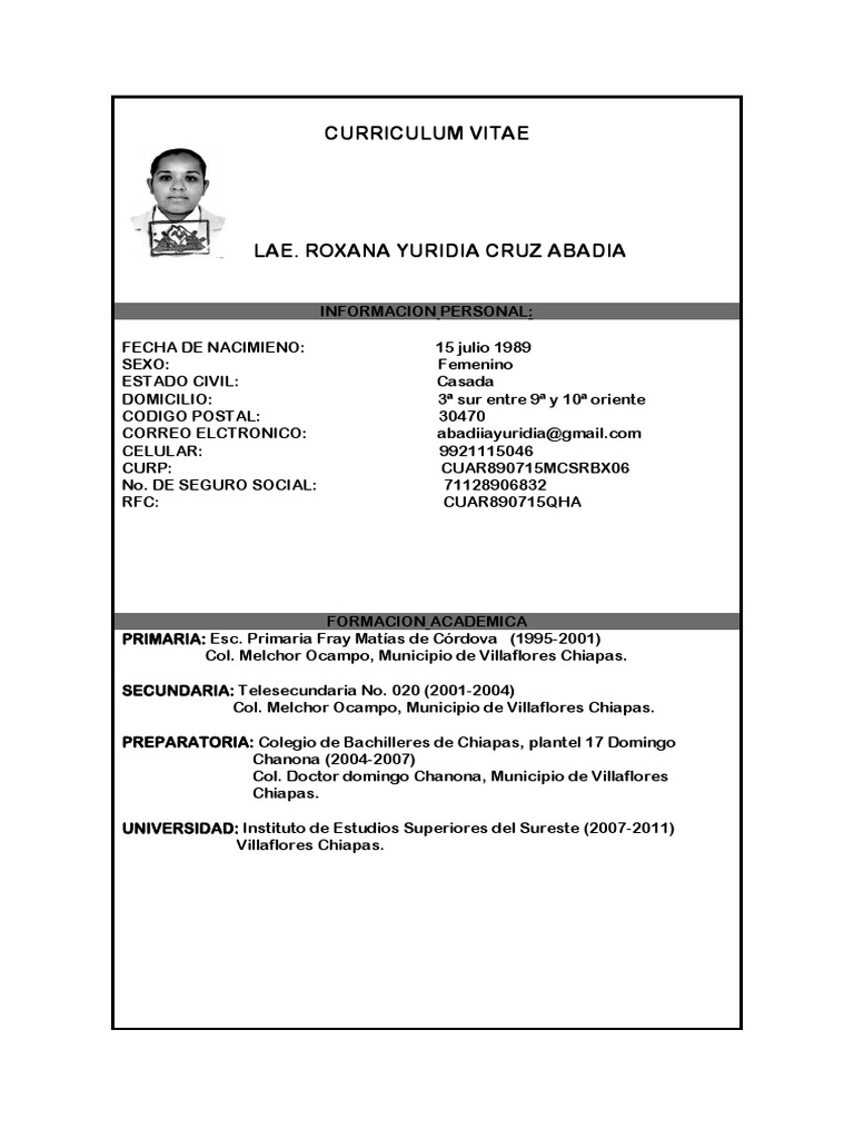 Curriculum Vitae Roxana | PDF