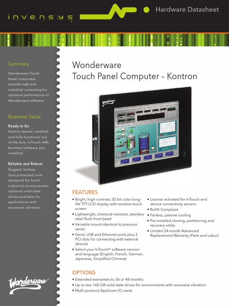 WW Compact Panel 15'' Nema4 Wonderware Kontron Manual | PDF | Solid ...