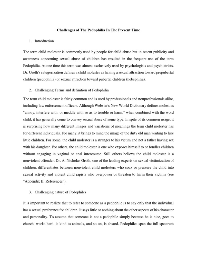 Challenges of Pedophiles | PDF | Pedophilia | Child Sexual Abuse
