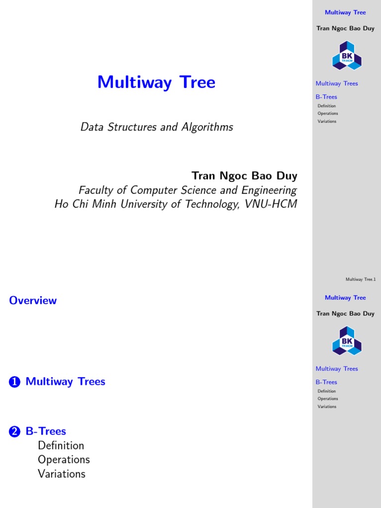 Multiway Tree: Data Structures and Algorithms | PDF | Theoretical Computer Science | Computer ...