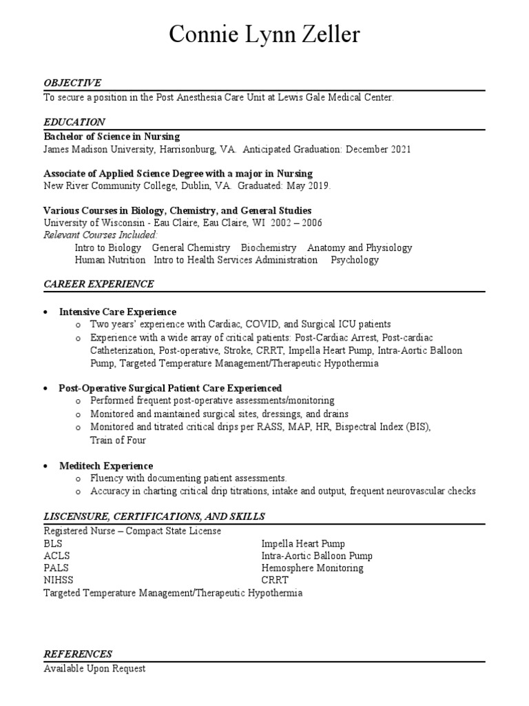 Connie Zeller Resume | PDF