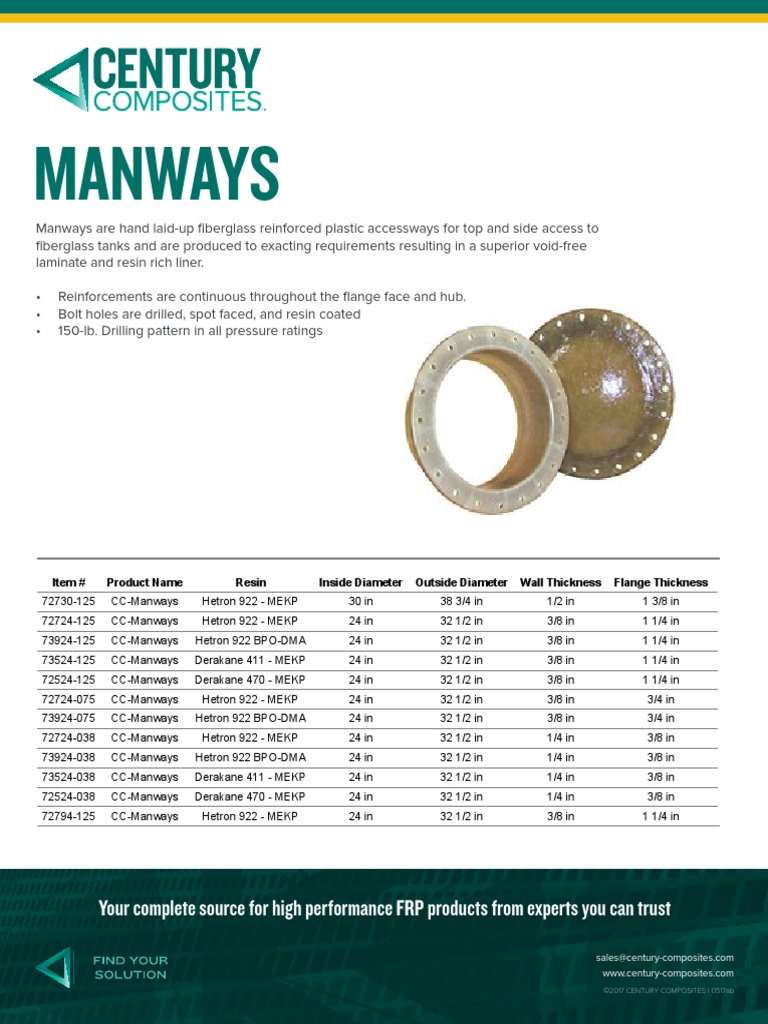 Manways Brochure 2017 | Download Free PDF | Fiberglass | Amorphous Solid