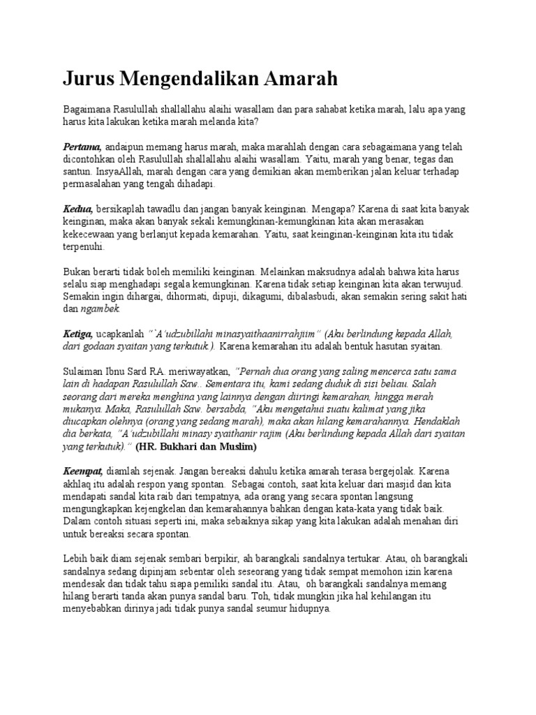 Jurus Mengendalikan Amarah | PDF