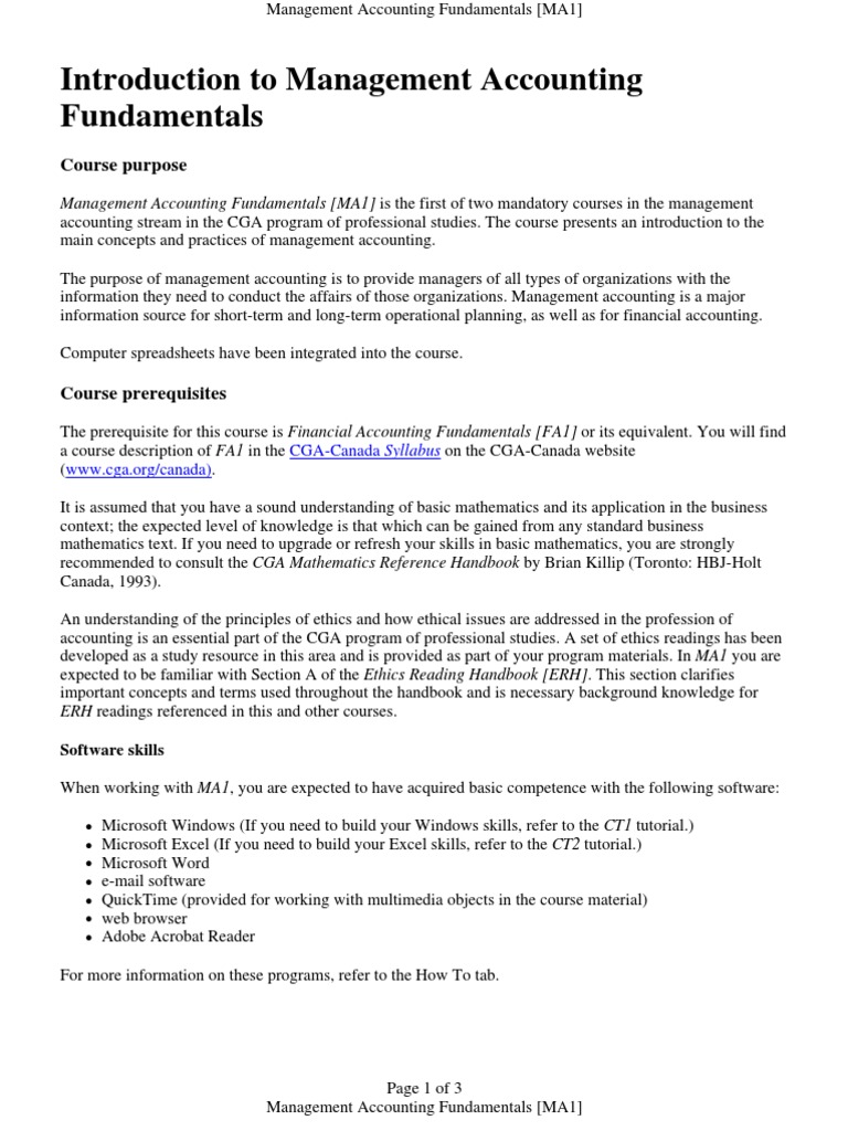 Management Accounting Fundamentals | PDF | Quiz | Accounting