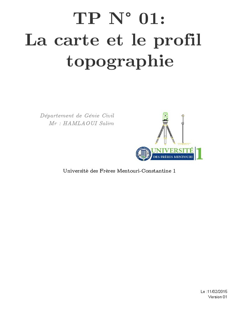 Carte et Profil Topographique en TP | PDF | Topographie | Altitude