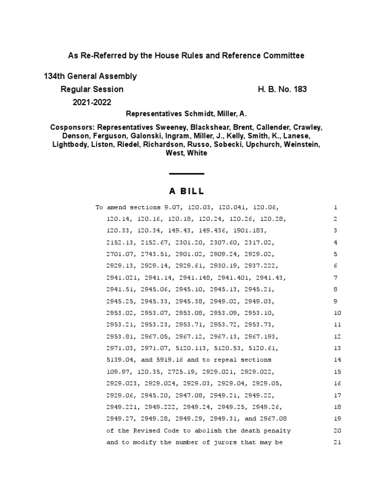House Bill 183 | PDF | Prison | Right To Counsel