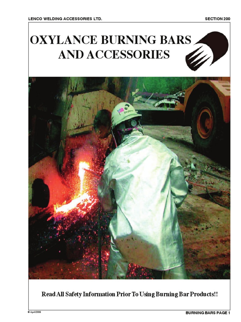 Burning Bar Oxylance Manual | PDF | Pipe (Fluid Conveyance) | Construction