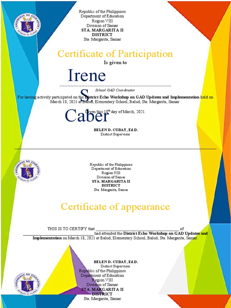 Gad Certificate | PDF | Social Institutions | Policy