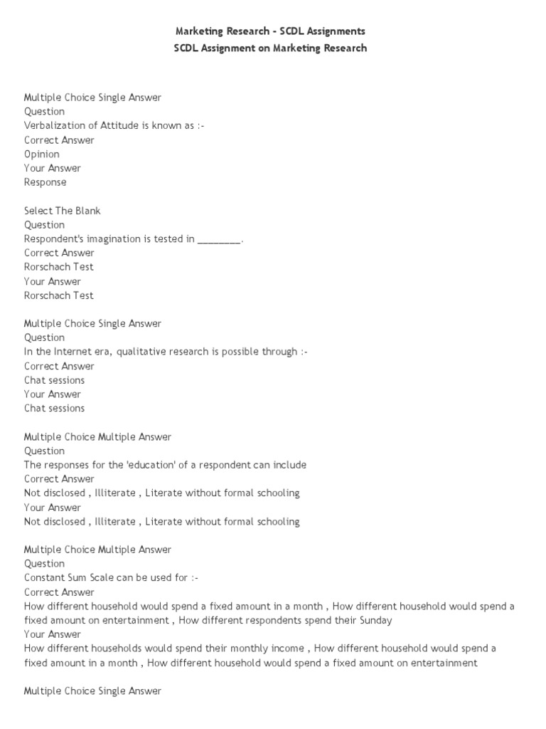 Marketing Research - SCDL Assignments SCDL Assignment On Marketing ...