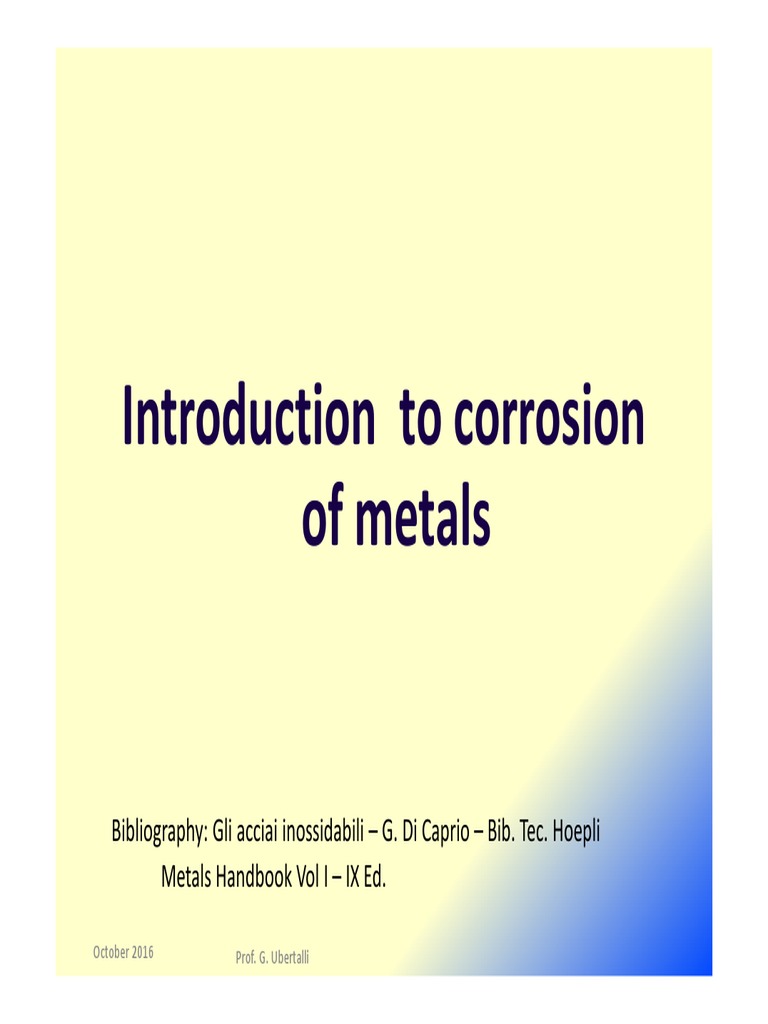 Introduction To Corrosion of Metals | PDF | Corrosion | Anode