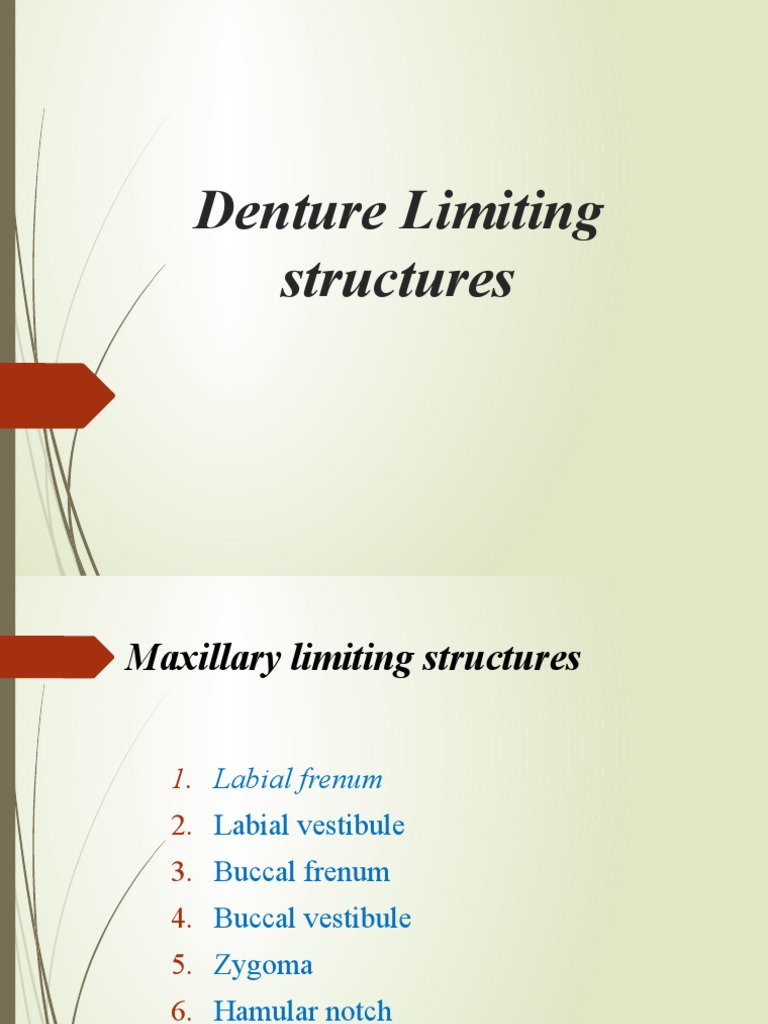 4-Denture Limiting Structures | PDF | Lip | Tongue