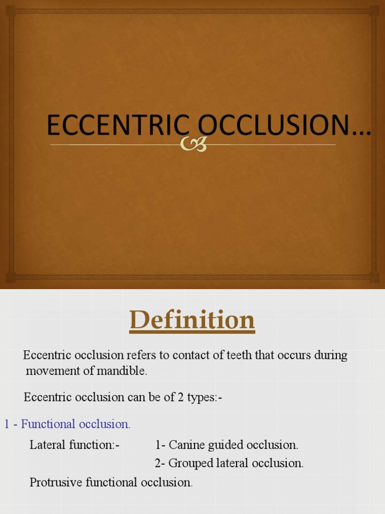Eccentric Relation | PDF | Health Sciences | Human Head And Neck