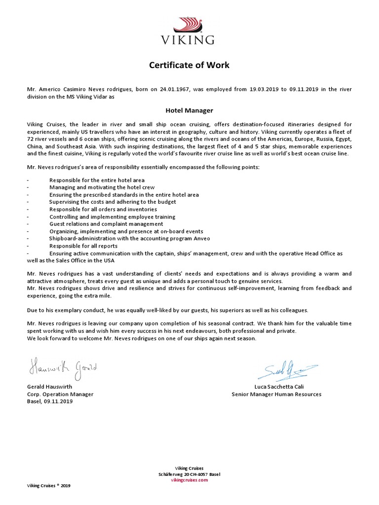 Work Certificate | PDF