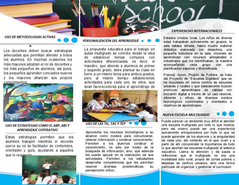 Triptico Escuela Multigrado 1 | PDF | Aprendizaje | Plan de estudios