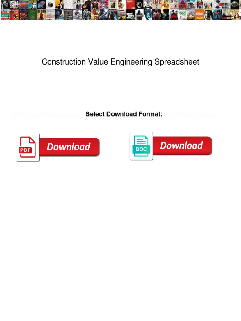 Construction Value Engineering Spreadsheet | PDF | Spreadsheet ...