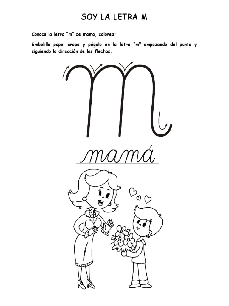 Actividad Preescolar: Letra M de Mamá | PDF