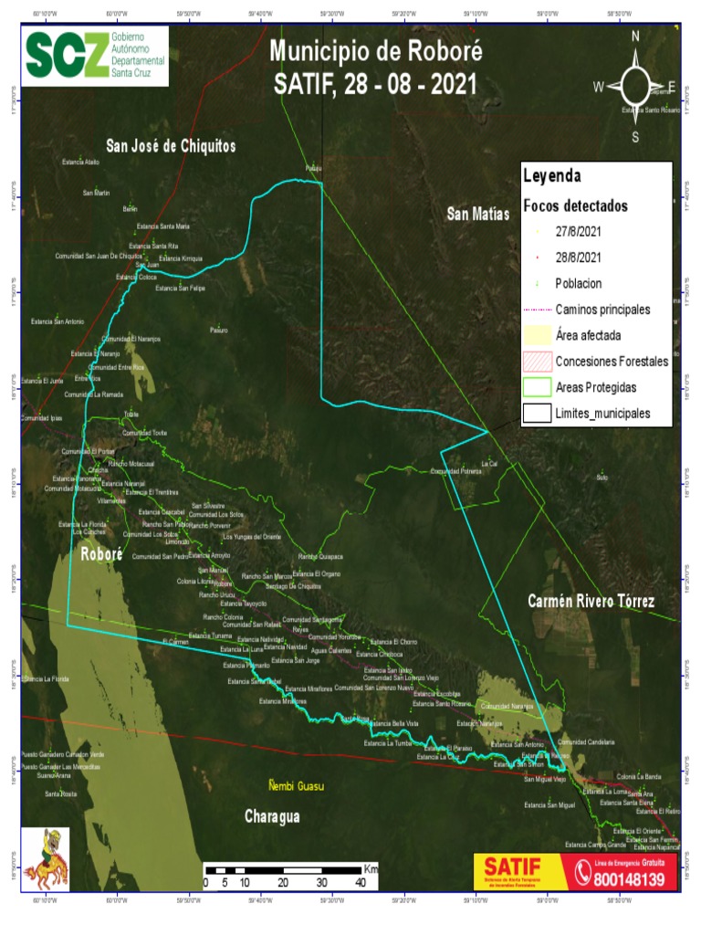 Mapa de Focos de Incendio en Roboré | PDF