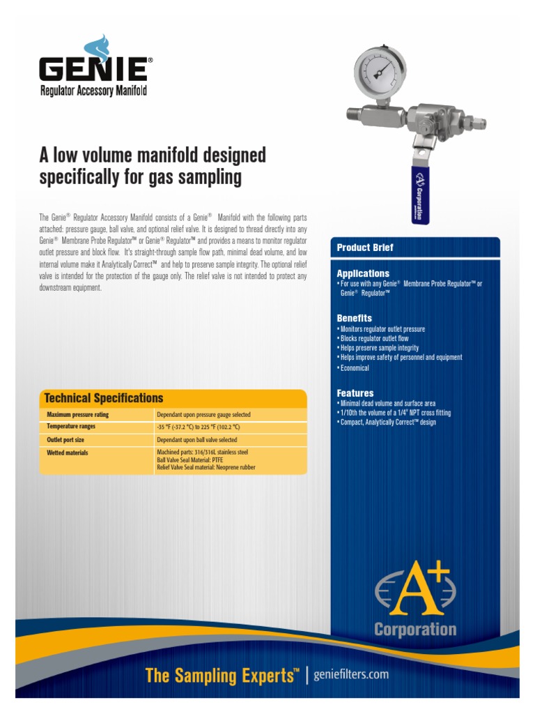 A Low Volume Manifold Designed Specifically For Gas Sampling | PDF ...