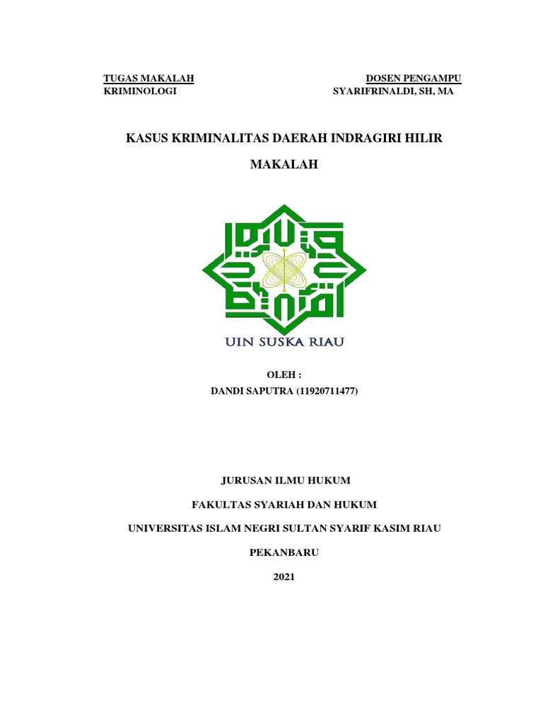 Makalah Kriminologi 2 Dandi Saputra | PDF