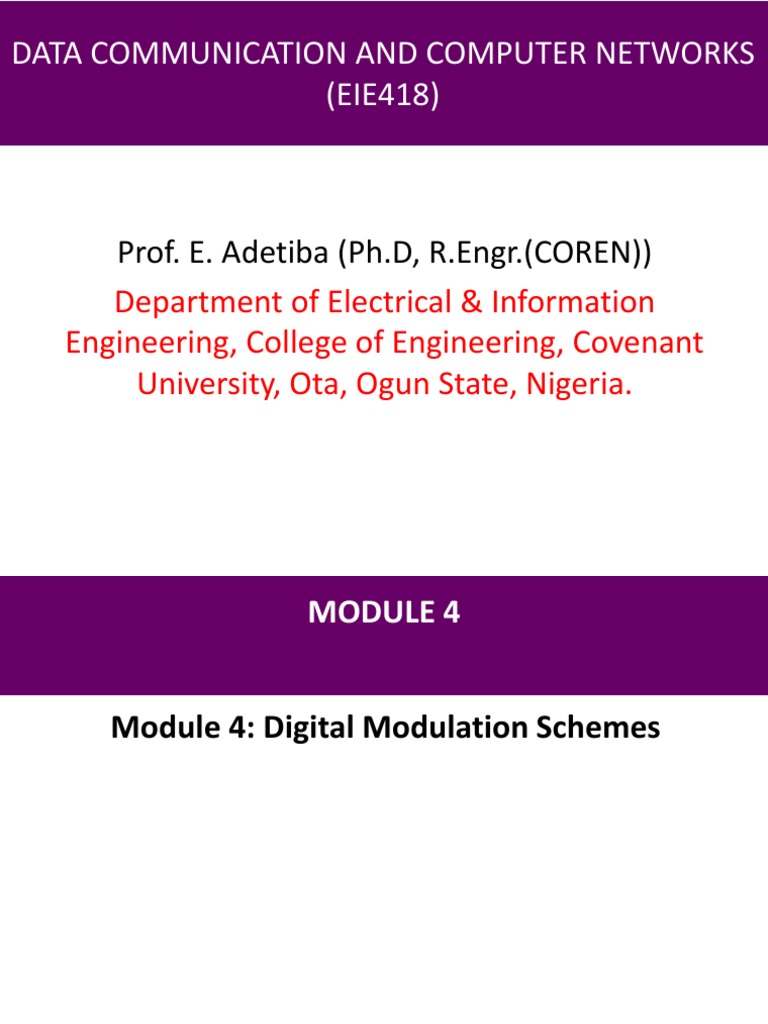 Data Communications 4 | PDF | Modulation | Computing