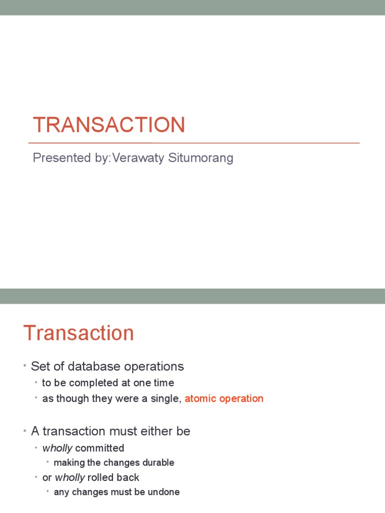 W14s01 Transaction Dbms 1819 Pdf Database Transaction Acid