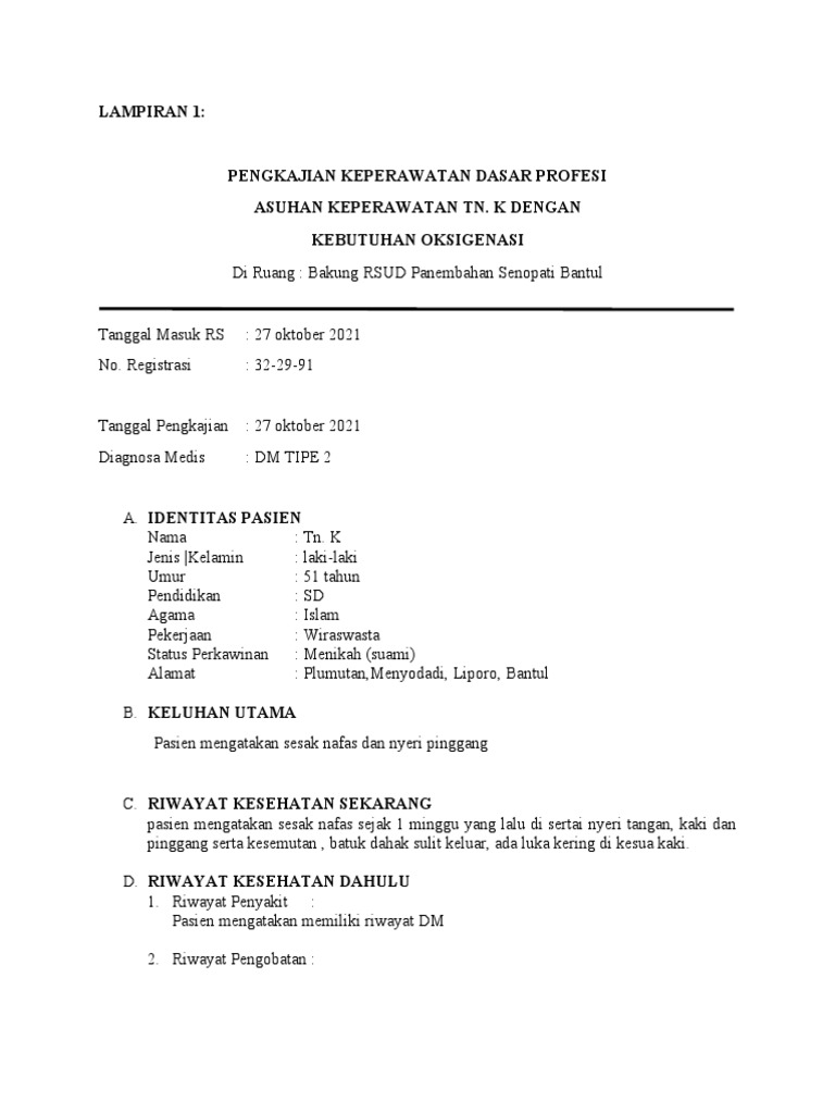 Format Pengkajian KDP-1 | PDF