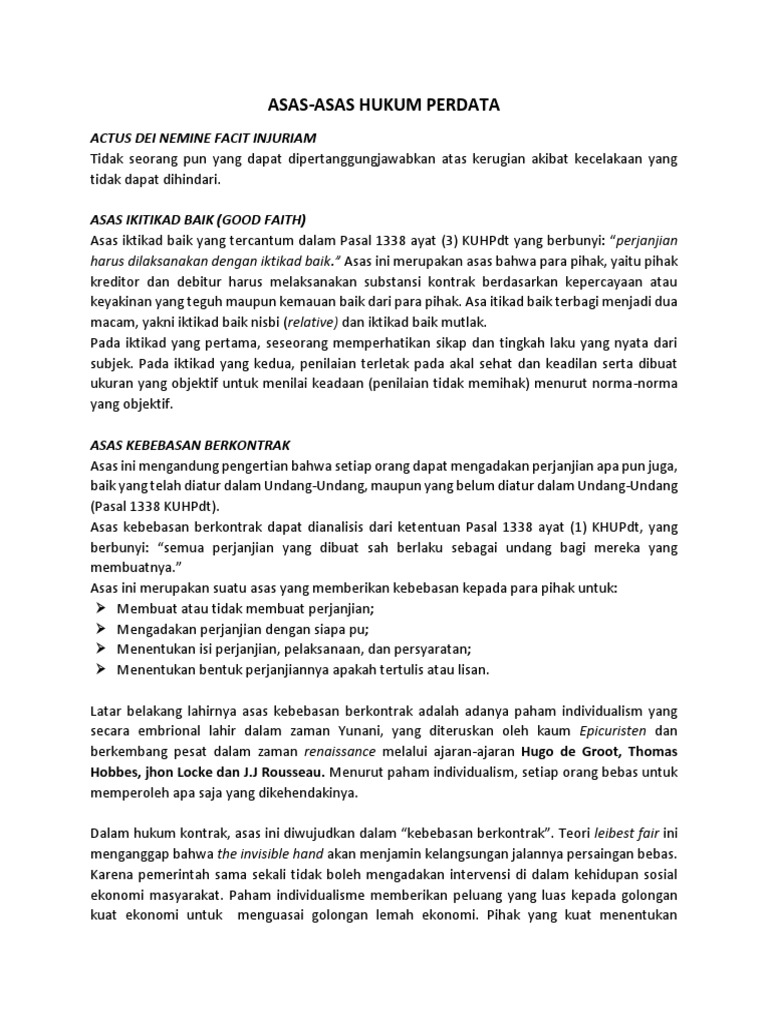 Asas-Asas Hukum Perdata | PDF