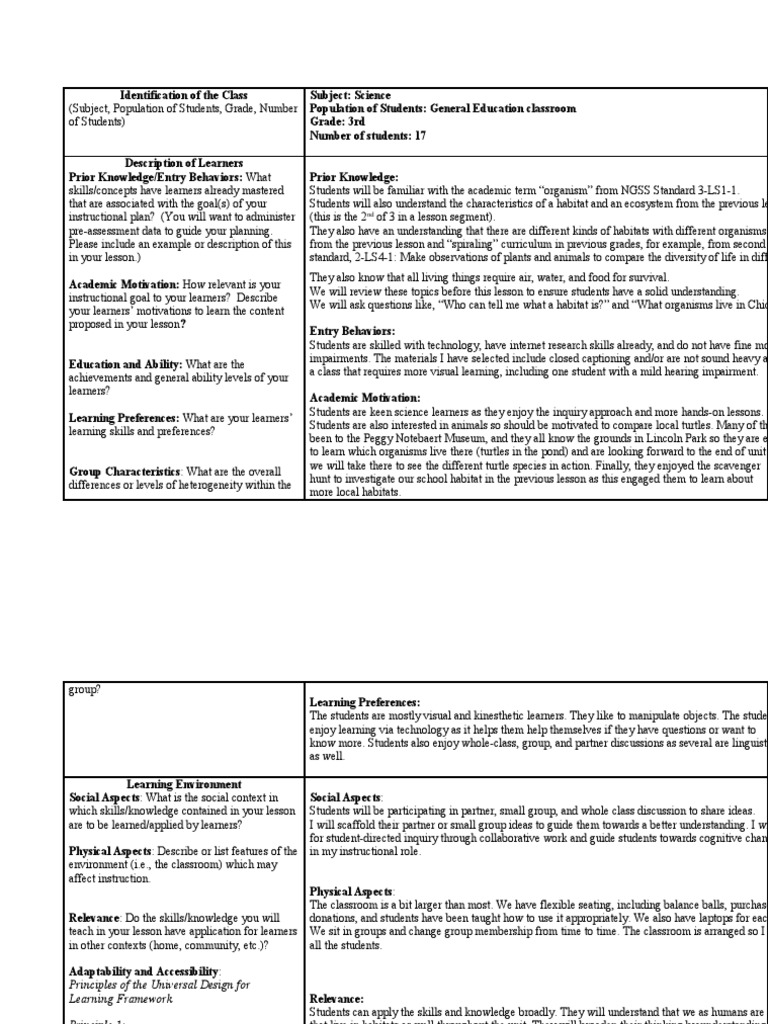 Udl Lesson Plan For Website | PDF | Learning | Educational Assessment