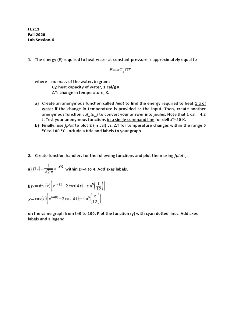 Lab Session 6 | PDF | Heat | Heat Capacity