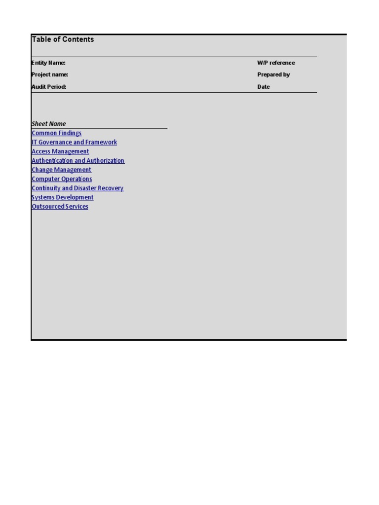 IT General Control Audit Program | PDF | Access Control | Information ...