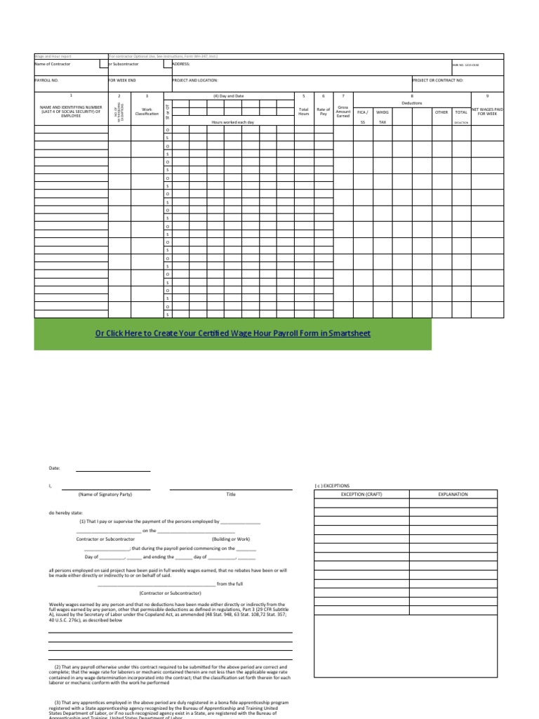 Or Click Here To Create Your Certified Wage Hour Payroll Form in ...