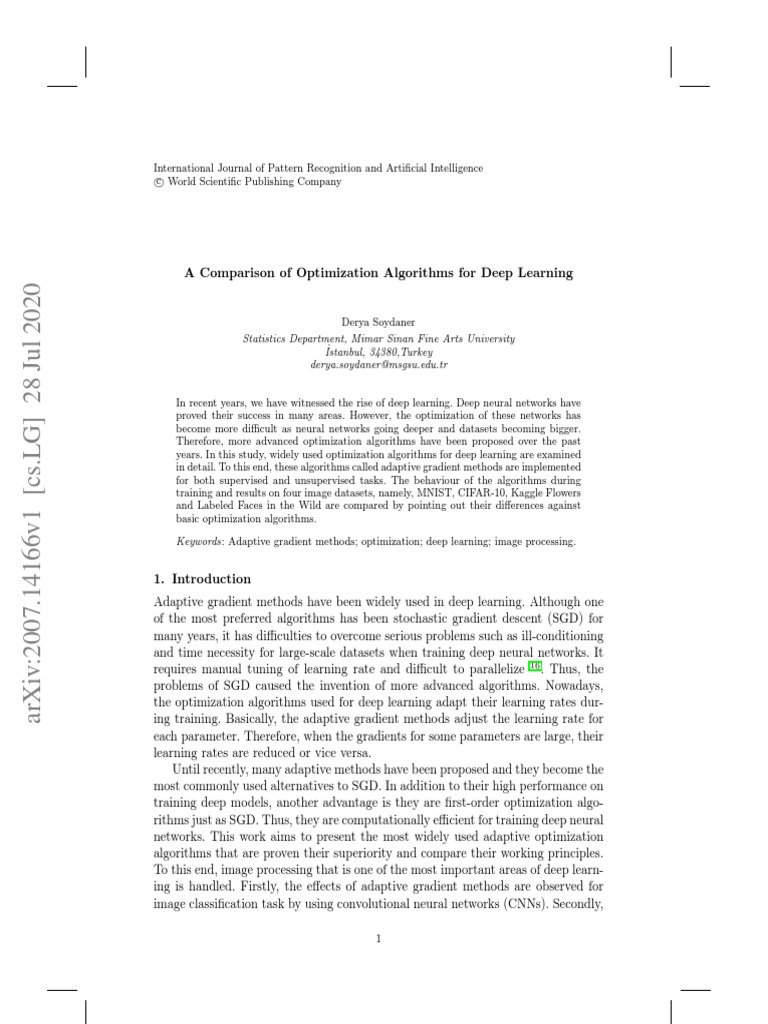 Optimization in Machine Learning | PDF | Deep Learning | Applied ...