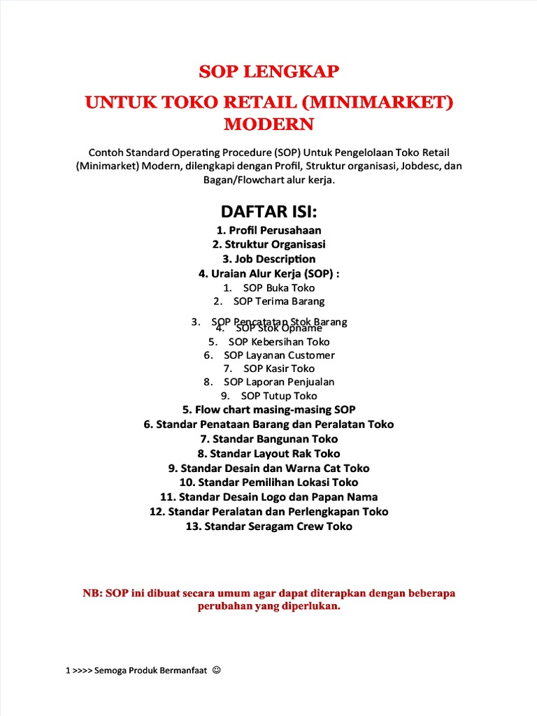 PDF Sop Toko Retail Modern Compress | PDF