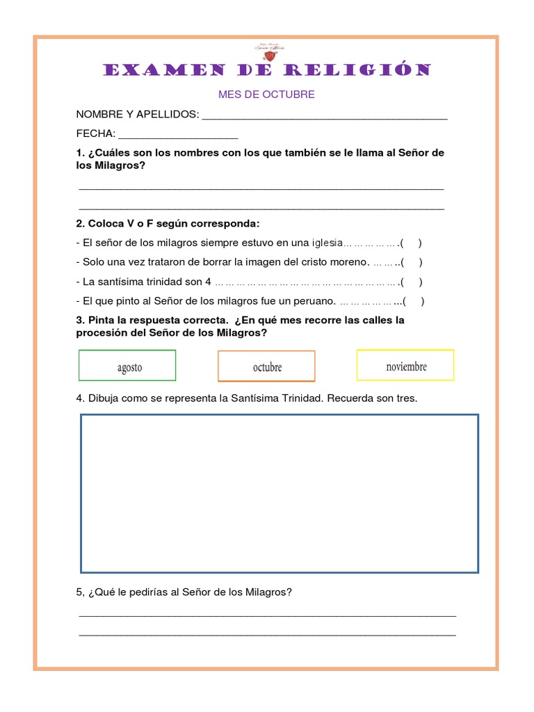 Examen de Religion | PDF | Religión y espiritualidad