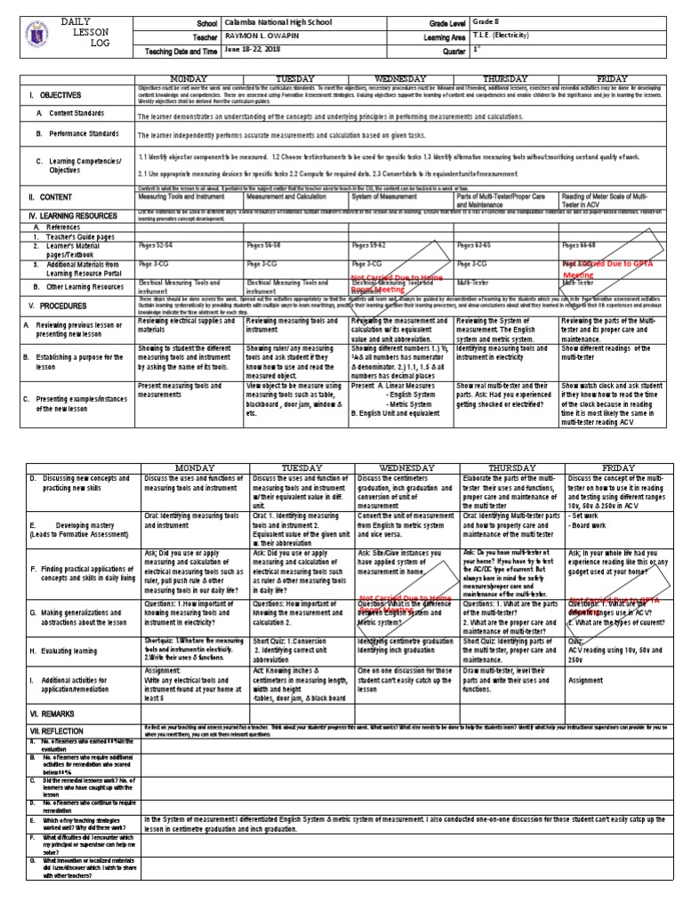 DLL Format June 18 22 2018. Long | PDF | Learning | Measurement